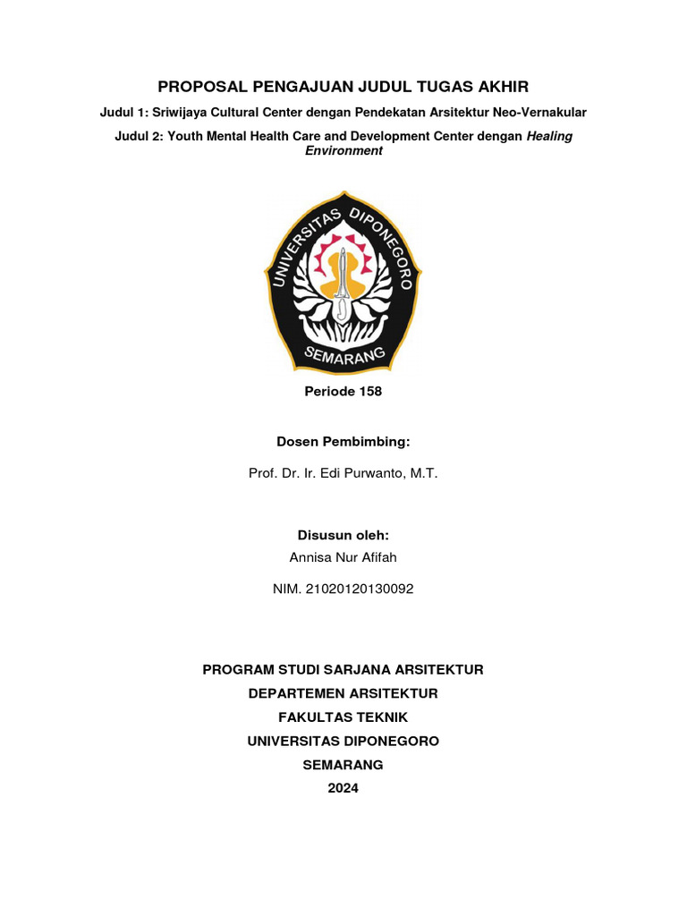 Proposal Pengajuan Judul Tugas Akhir | PDF