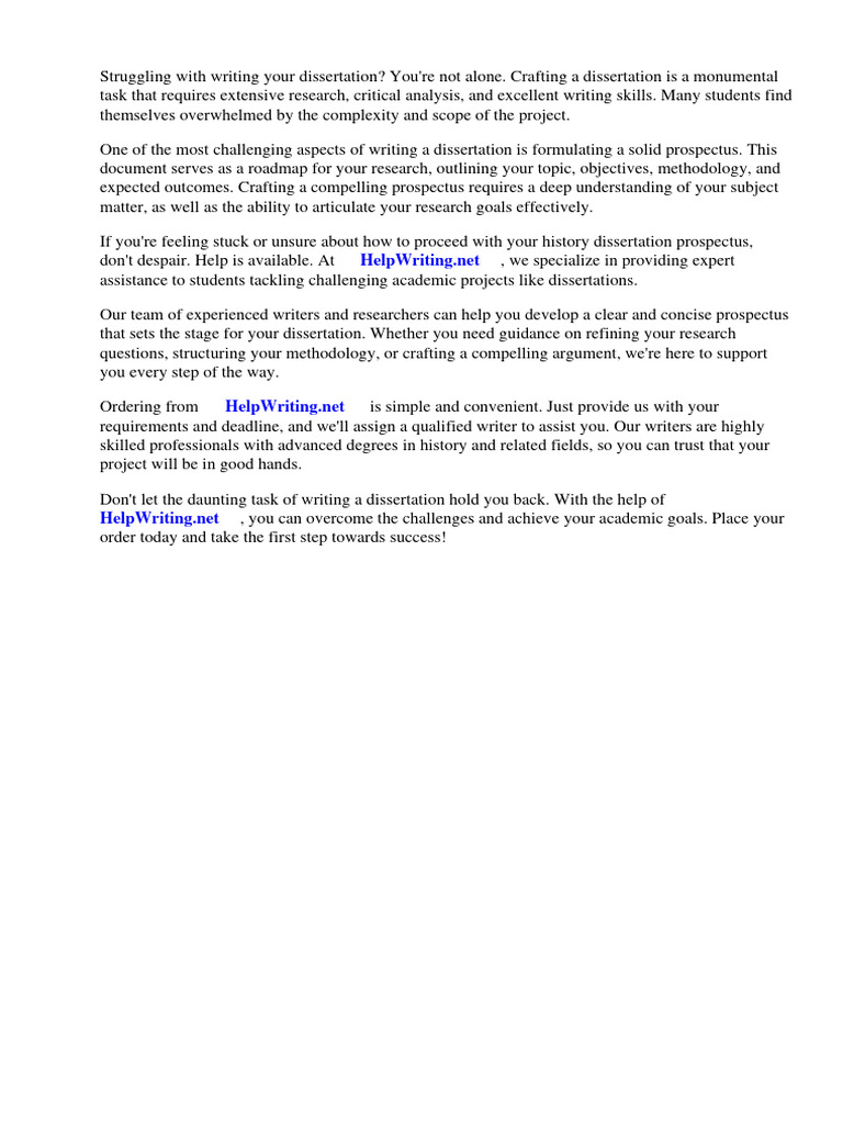 History Dissertation Prospectus Example | PDF | Thesis | Essays
