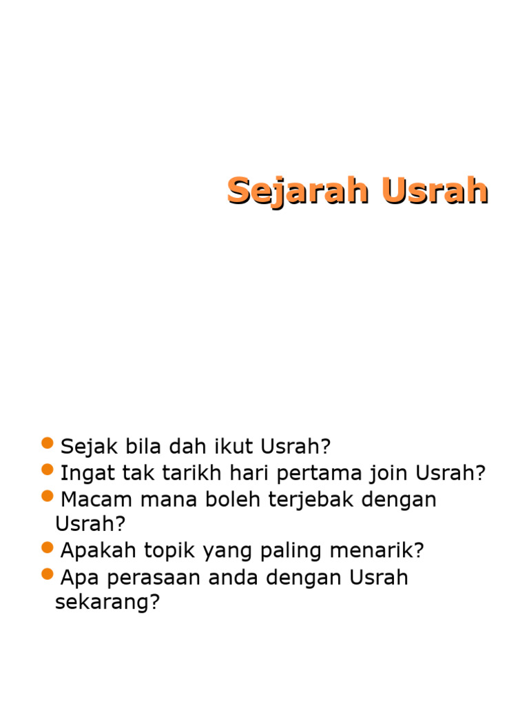 Sejarah Usrah - Beta Version - Compatibility Mode - Repaired | PDF