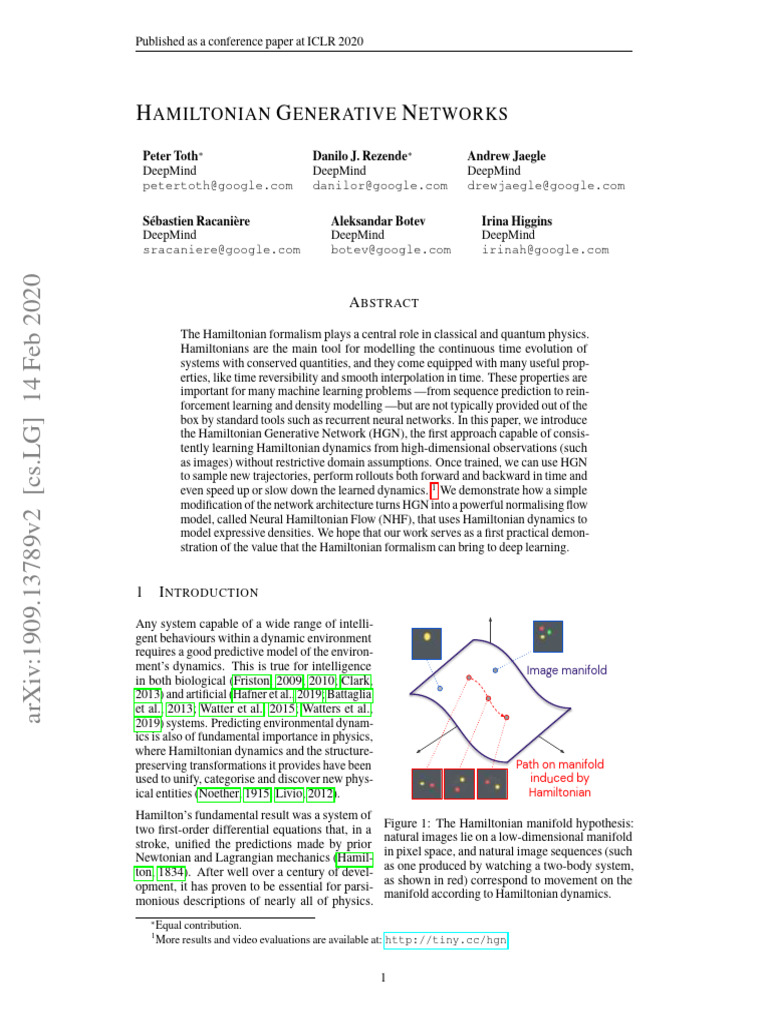 Hamiltonian Generative Networks | PDF | Hamiltonian Mechanics ...