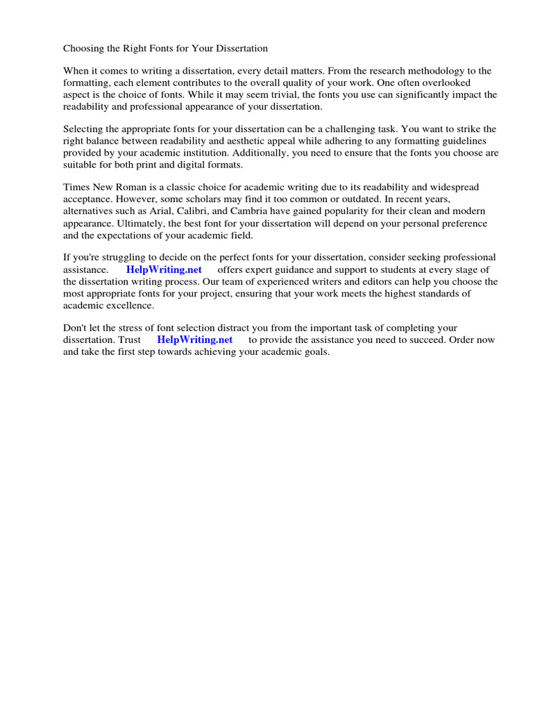 Good Dissertation Fonts | PDF | Typefaces | Thesis