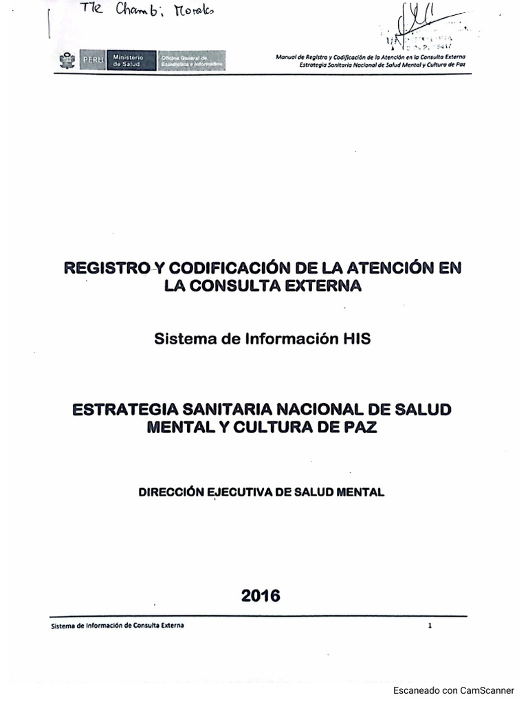 Registro y codificación de la atención en la consulta externa | PDF
