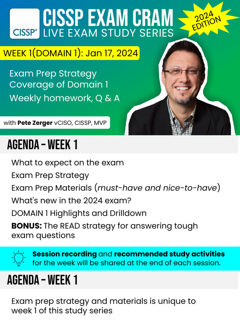 Week 1 CISSP Study Group | PDF | Cyberwarfare | Security