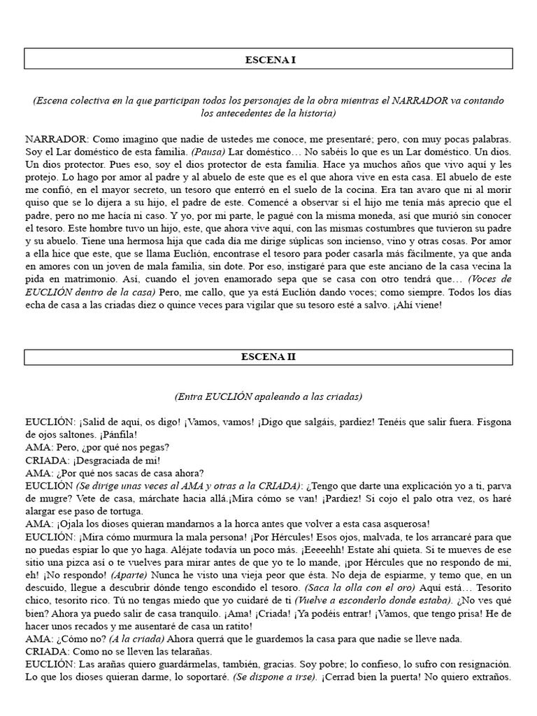 Comedia de La Olla, PDF | PDF