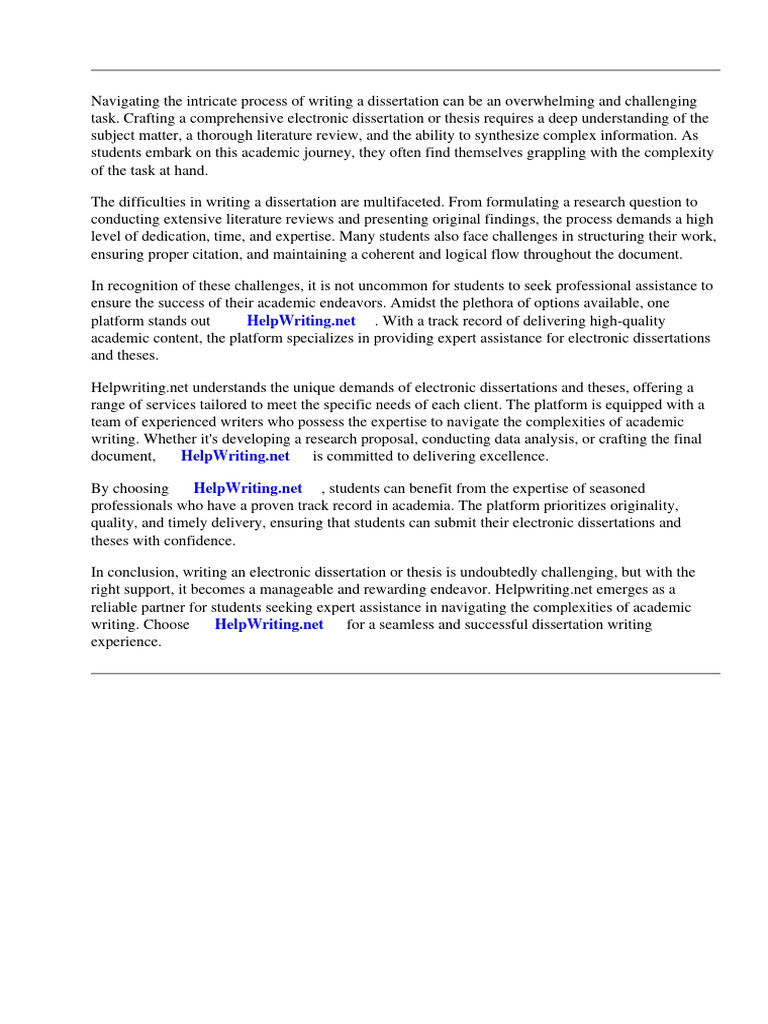 Electronic Dissertations and Theses | PDF | Thesis | Metadata