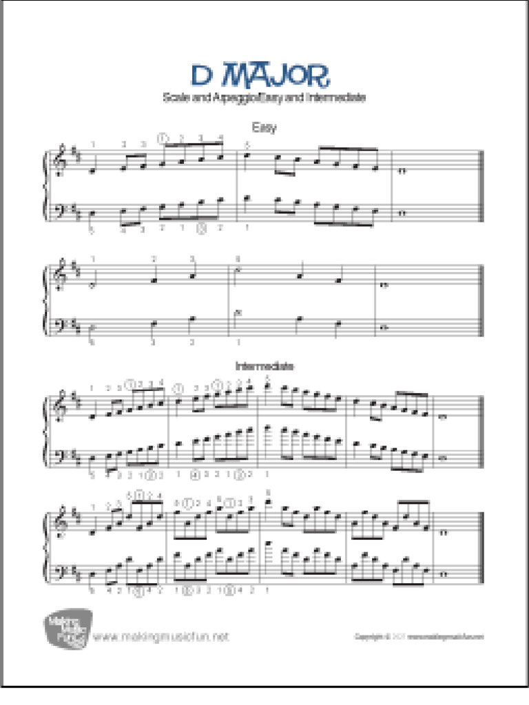 Escala Re Mayor | PDF