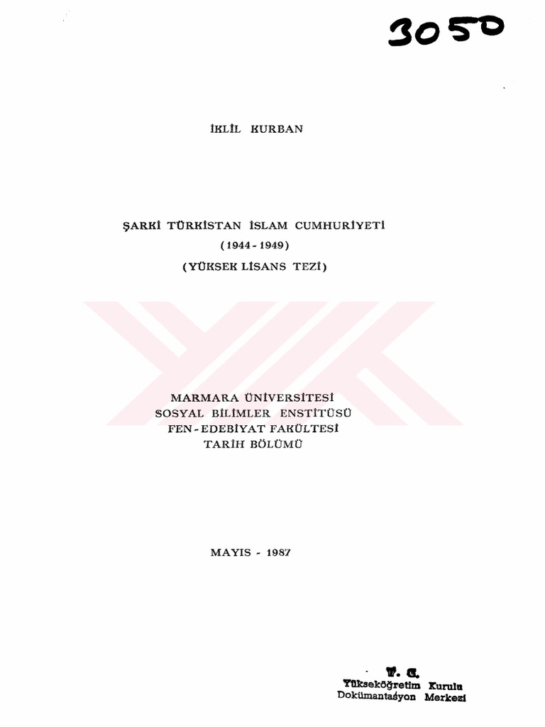 Iklil Kurban - Sarki Turkistan Islam Cumhuriyeti 1944-1949 | PDF