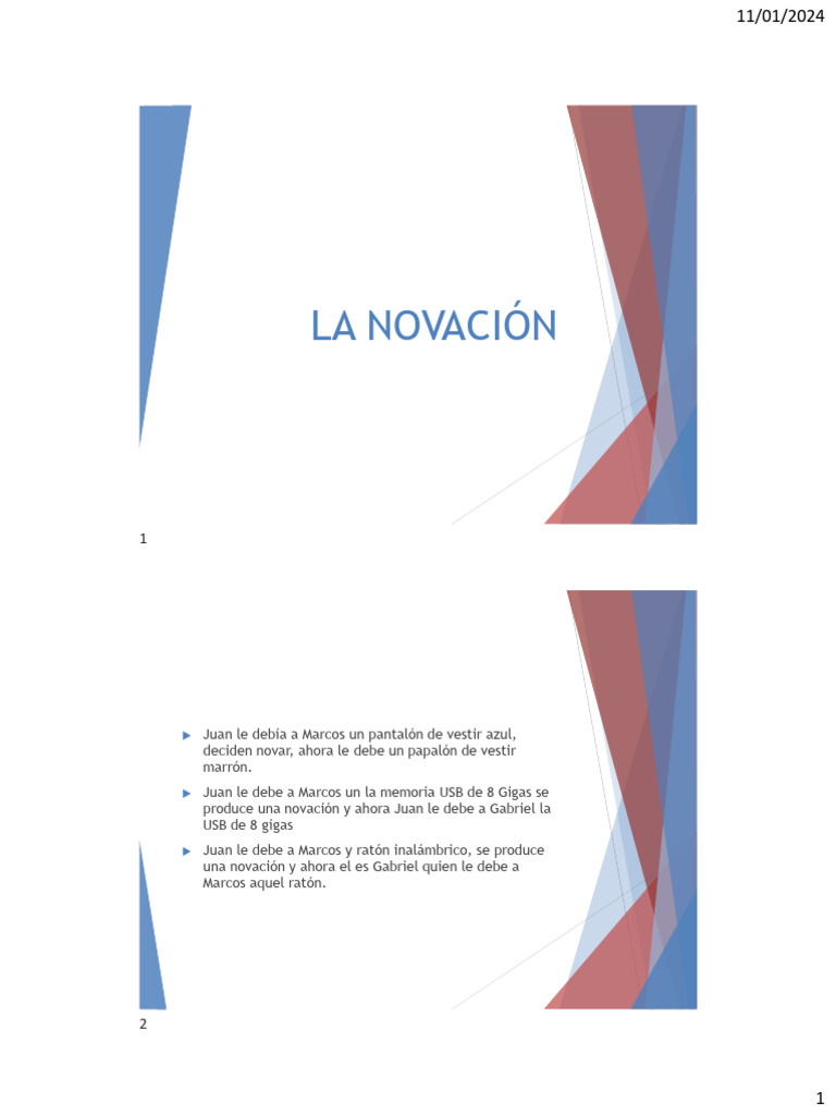 LA NOVACIÓN | PDF | Pagos | Derecho civil (sistema legal)