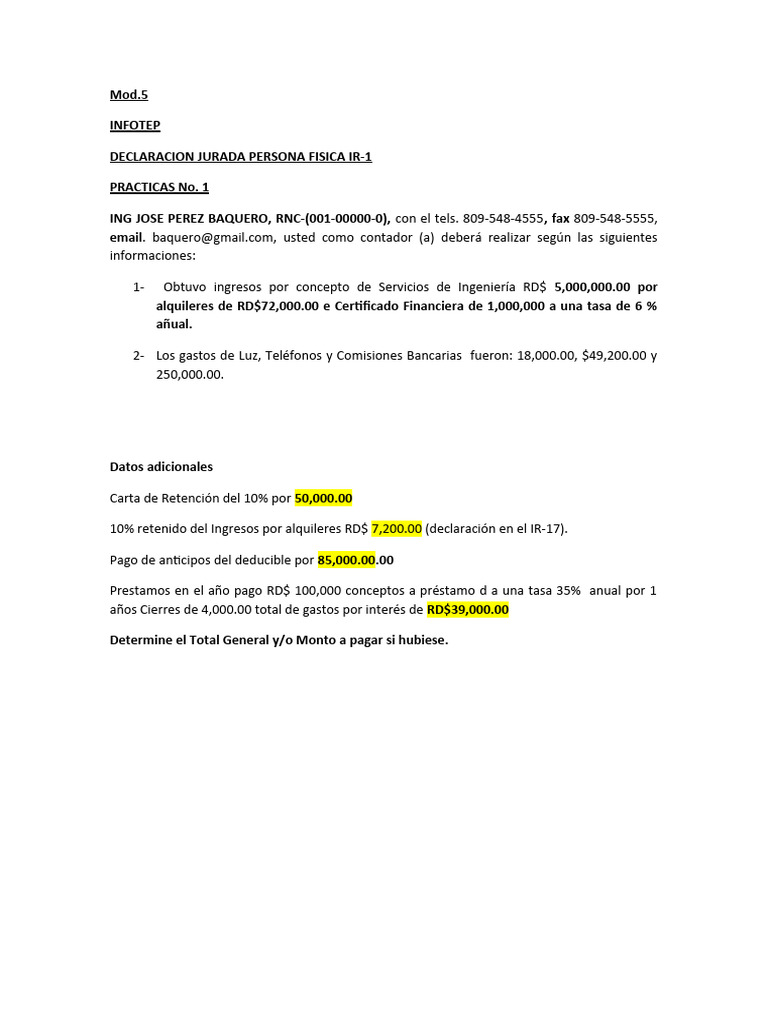Actividad No. 1 Modulo 4 IR-1 | PDF