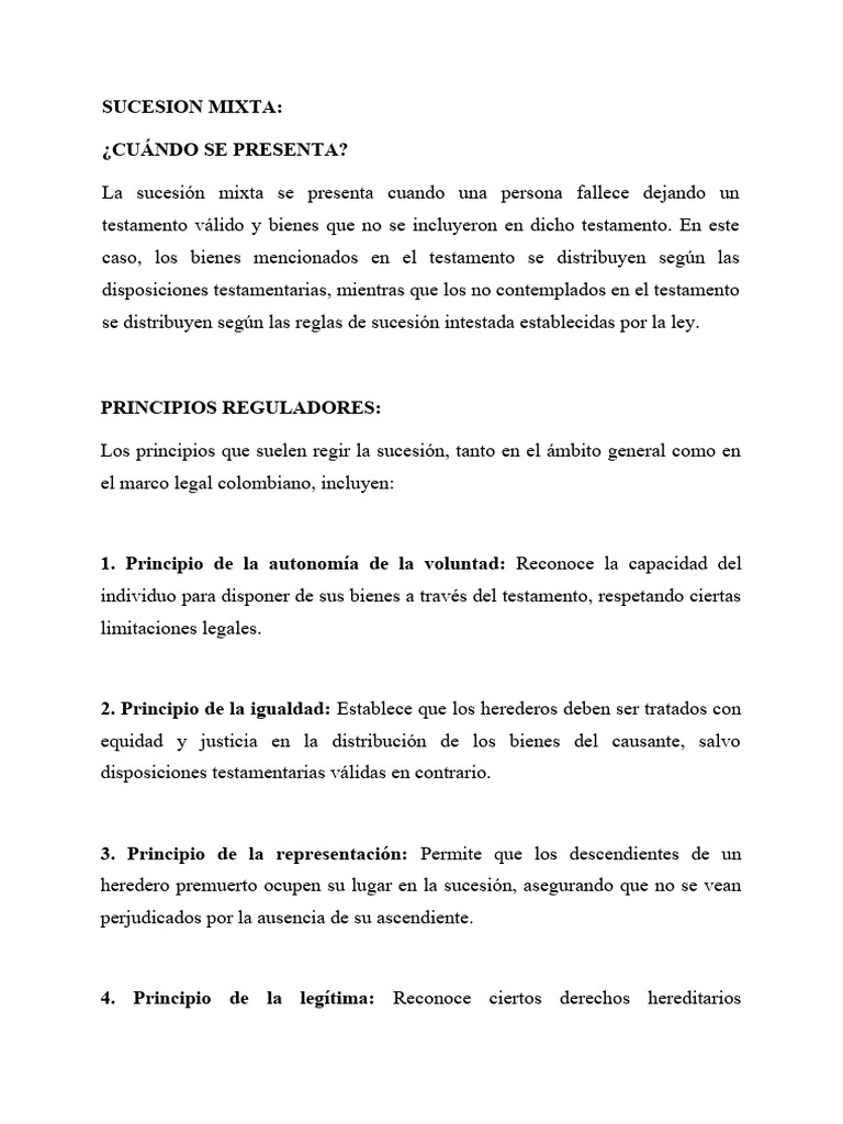 SUCESION MIXTA | PDF | Intestacy | Voluntad y testamento