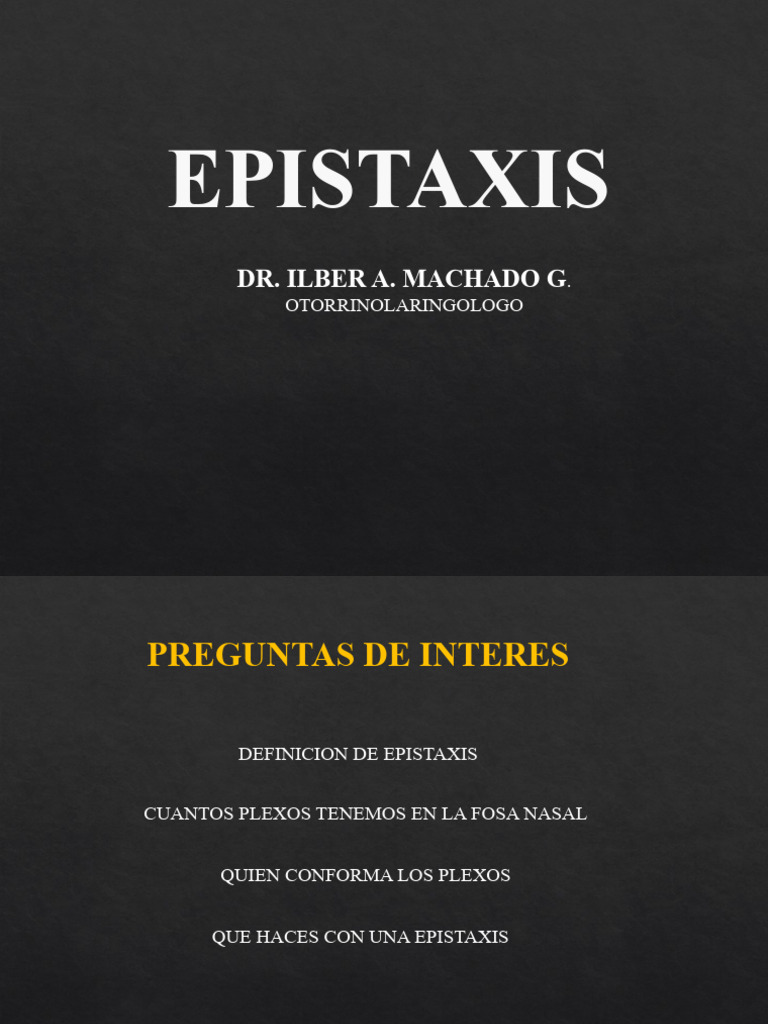 Dermoplastia en Epistaxis y Plexo de Kiesselbach | PDF | Coagulación ...