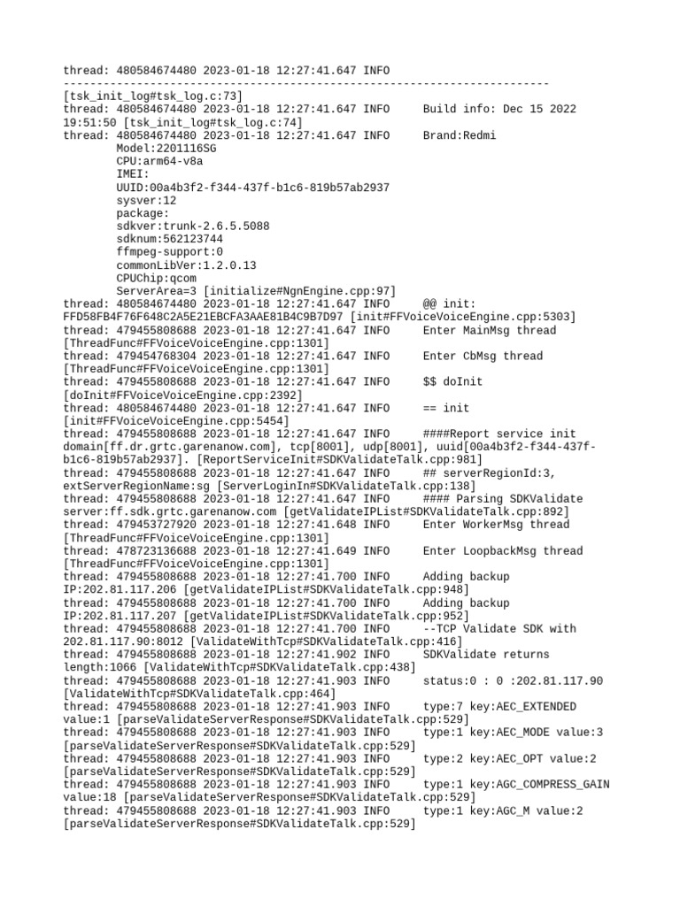 FFRTC Log | PDF | Communications Protocols | Computer Science