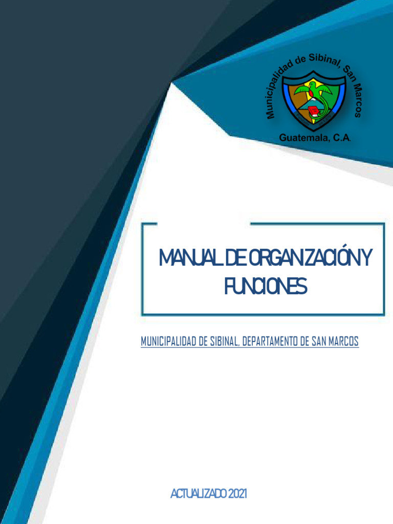 Manual de Organizacion y Funciones 2021 | PDF | Gobierno local | Alcalde