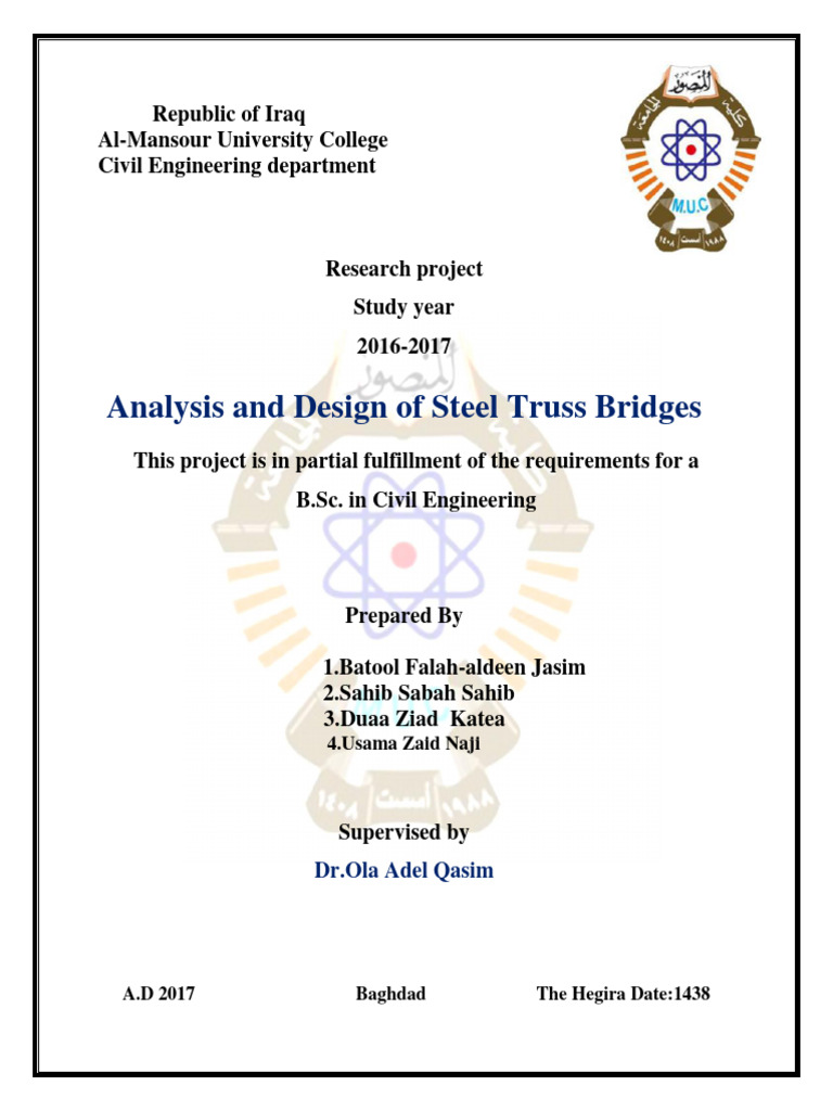 Analysis of Truss Bridge | PDF | Truss | Bridge