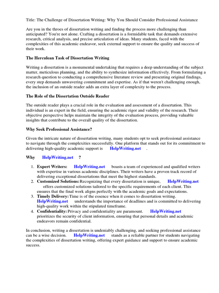 Dissertation Outside Reader | PDF | Thesis | Expert