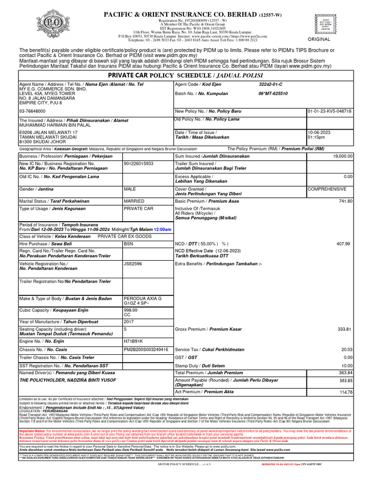 Policy Schedule Agent | PDF | Insurance | Trade