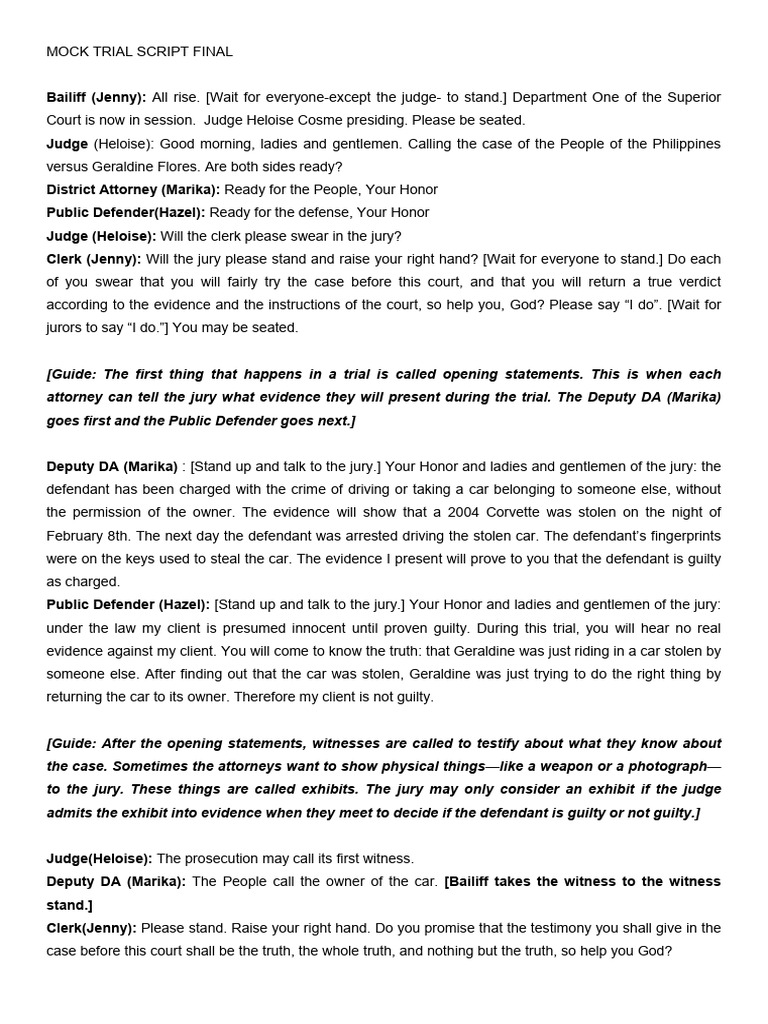 Legpro Final Script | PDF | Witness | Reasonable Doubt