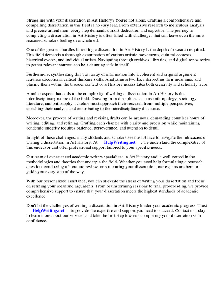 Dissertation Art History | PDF | Thesis | Art History