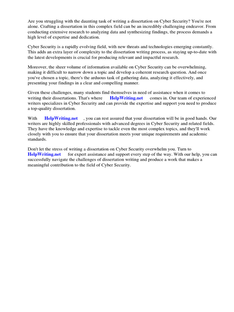 Dissertation Cyber Security | PDF
