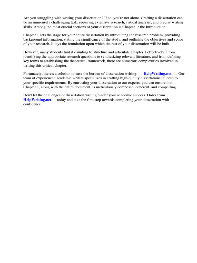 Dissertation Outline Chapter 1 | Download Free PDF | Thesis | Essays