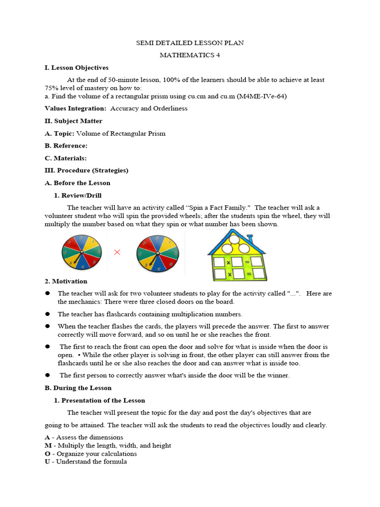 Semi Detailed Lesson Plan | PDF | Length | Lesson Plan