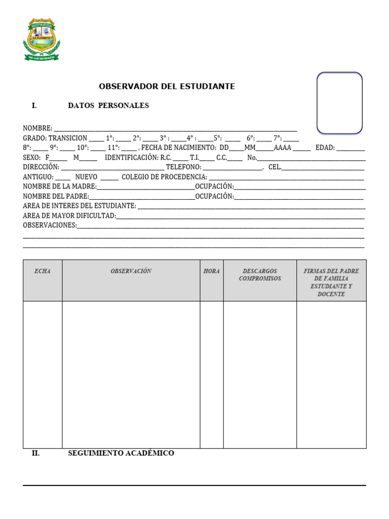 Observador Del Estudiante | PDF
