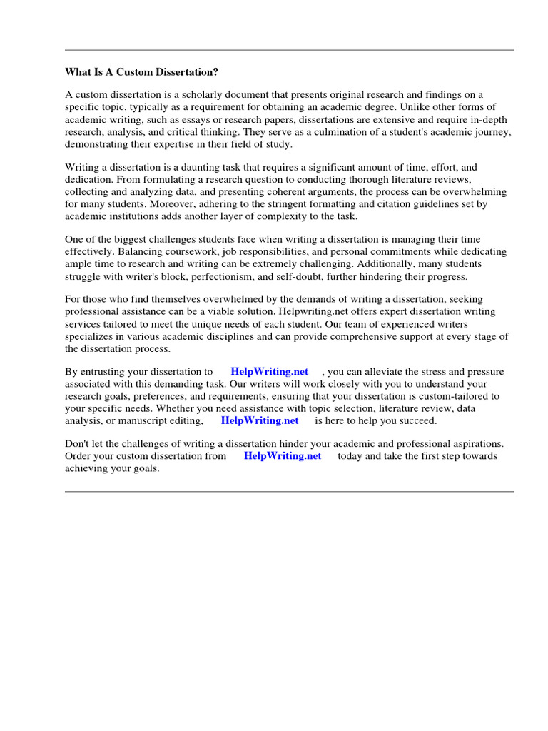What Is A Custom Dissertation | PDF | Thesis | Knowledge