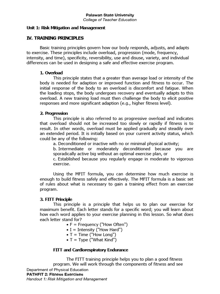 PATHFIT 2 Handout 2 | PDF | Physical Fitness | Strength Training