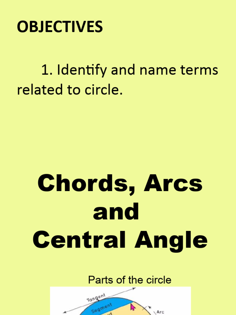 Chords Arcsnd Central Angle | PDF
