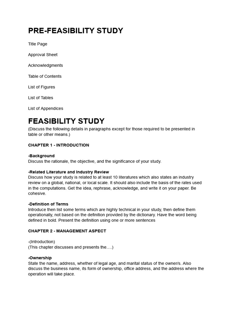 Comprehensive Feasibility Study Guide | PDF | Financial Statement | Cost