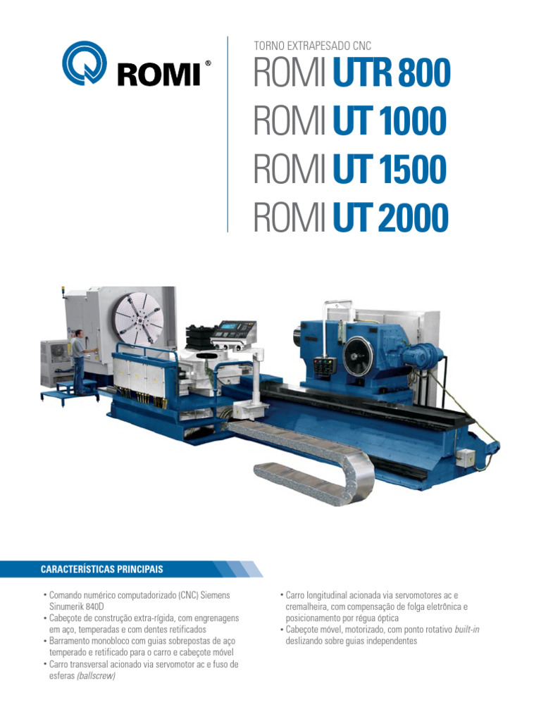 Torno CNC Extrapesado - ROMI | PDF | Máquinas | Bens manufaturados