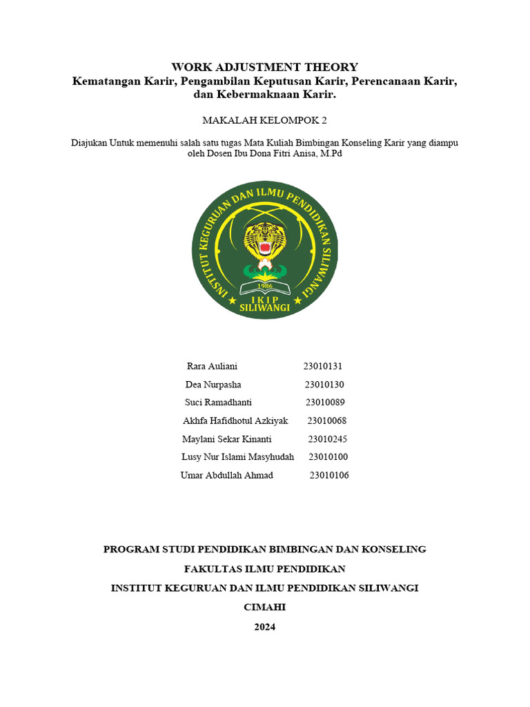 Work Adjustment Theory-2 | PDF