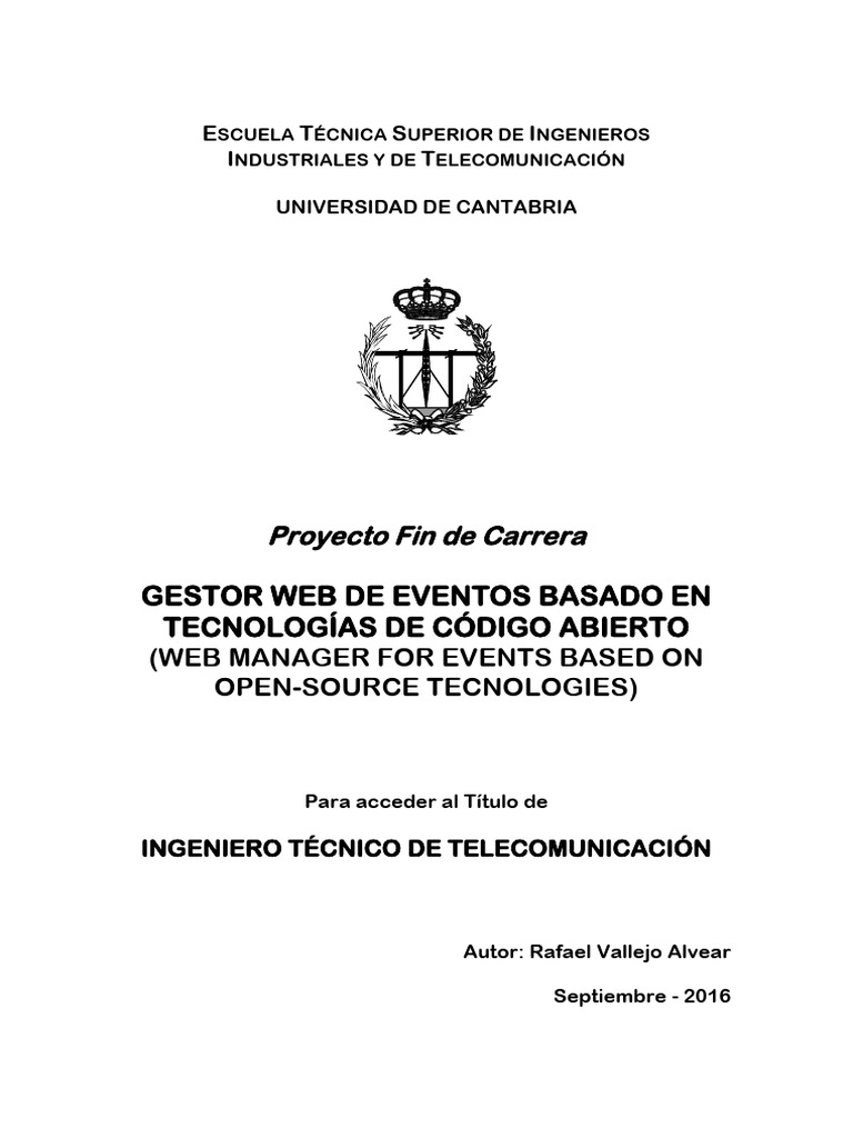 Gestor Web de Eventos Basado en Tecnologías de Código Abierto | PDF
