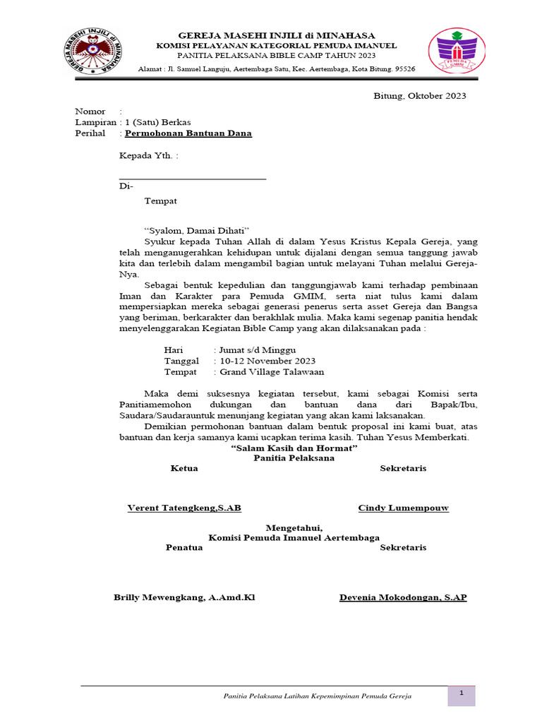 Proposal Bible Camp Fix | PDF