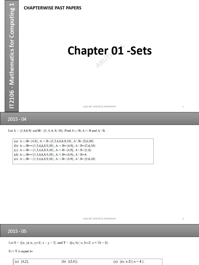 IT2106 - MFC1 - Past Papers - Chapter 01 | PDF | Encodings | Computer Engineering