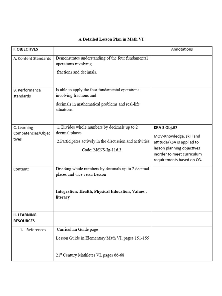 Math DLP G6 Q1 W7 Q2 W8 Gina Felimon | PDF | Division (Mathematics ...