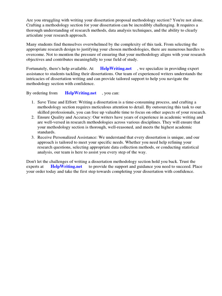 Dissertation Proposal Methodology Section | PDF | Thesis | Methodology