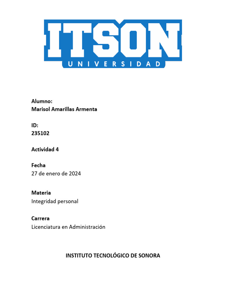 Formato Cuadro Comparativo-Persona Integra y No Integra | PDF ...