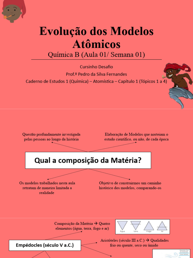 Aula 01 - Evolução Dos Modelos Atômicos | PDF | Próton | Elétron