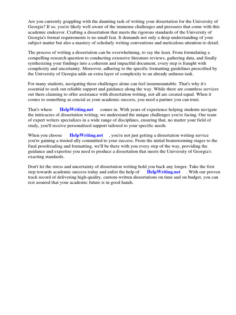 University of Georgia Dissertation Format | PDF | Thesis | Essays