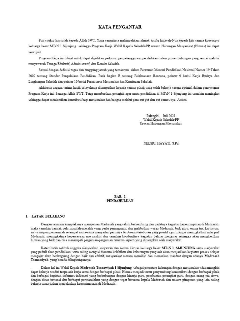 Program Kerja Waka Humas | PDF | Karier & Perkembangan | Pengembangan Diri