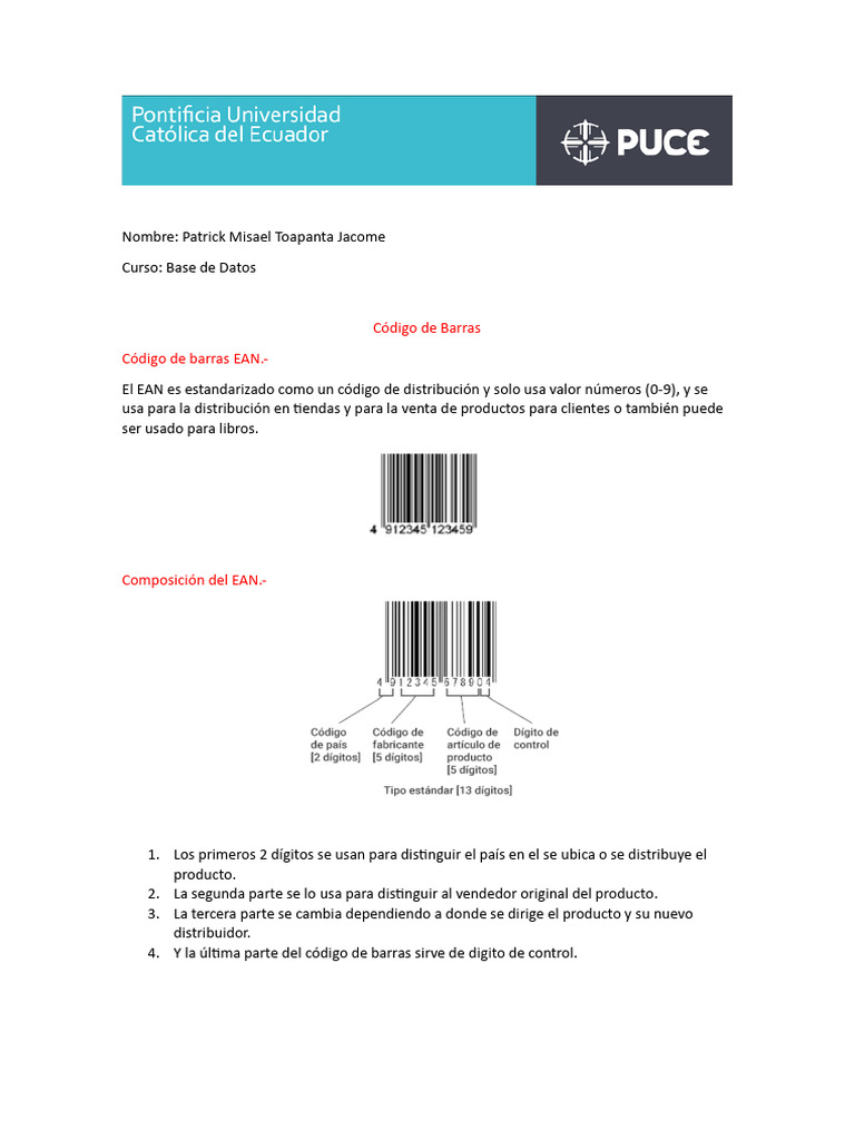 Codigo de Barras | PDF