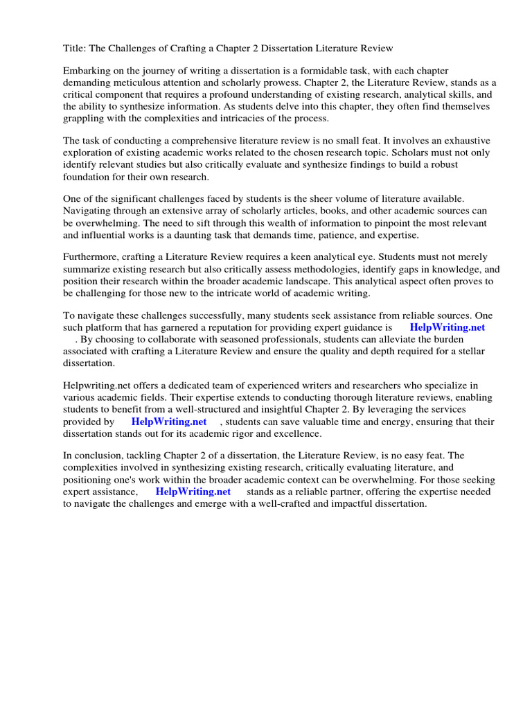 Chapter 2 Dissertation Literature Review | PDF | Attention Deficit ...