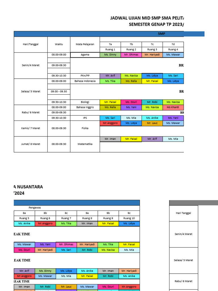 Jadwal Mid Genap 2024 | PDF