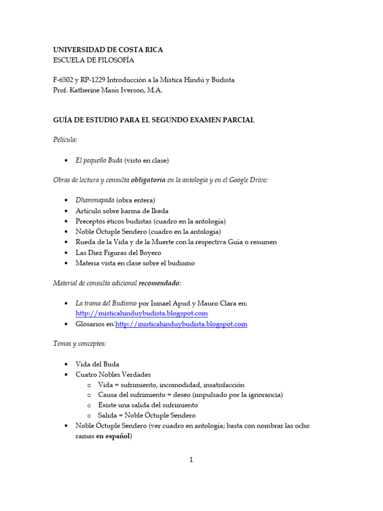 Guía de Estudio para 2do Parcial MHB-mayo-2019 | PDF | Śūnyatā | Noble Óctuple Sendero