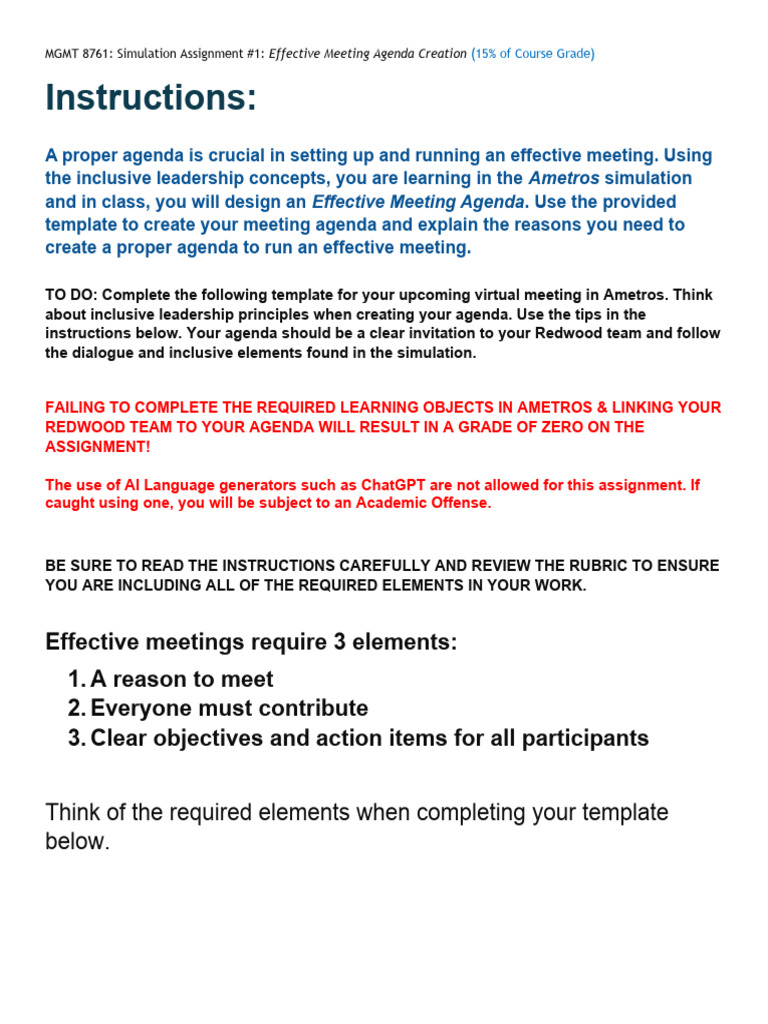 MGMT 8761 Simulation Assignment #1 F23 | PDF | Human Communication ... MGMT 8761 Simulation Assignment #1 F23 | PDF | Human Communication ...