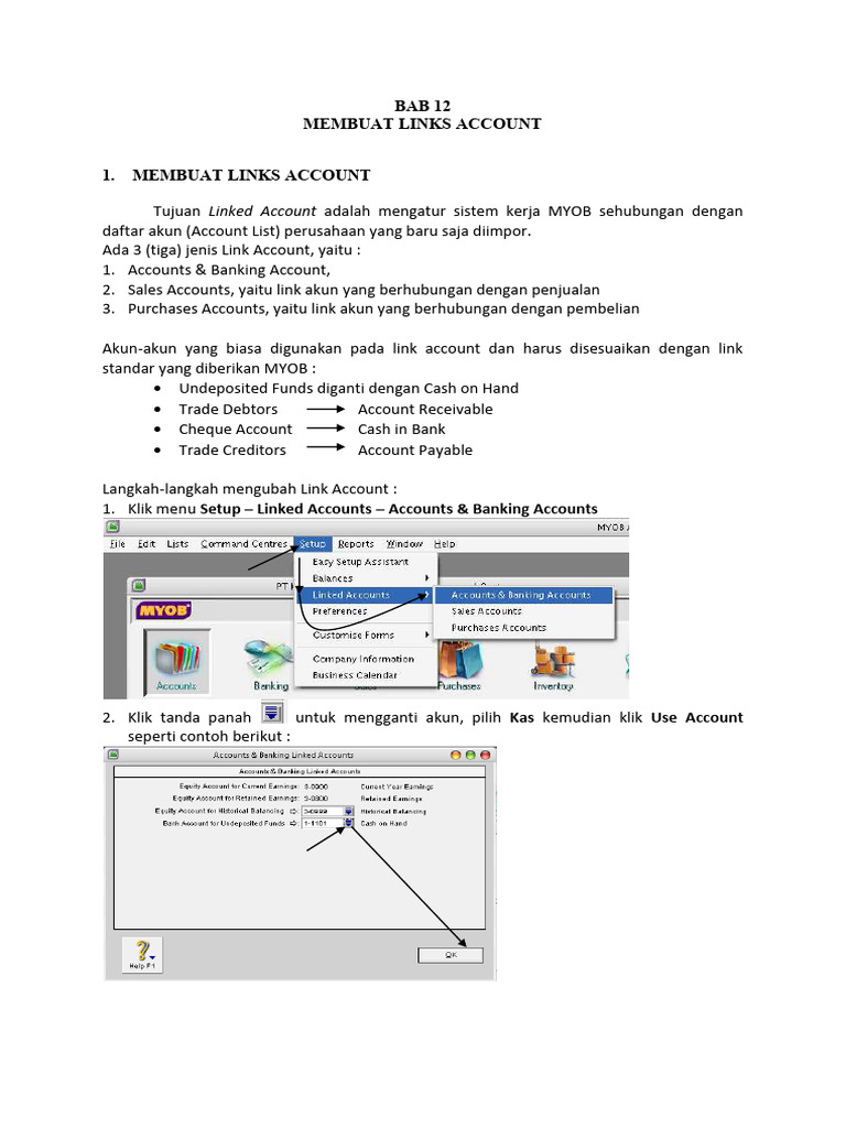 Panduan Membuat Linked Account MYOB | PDF | Pengelolaan Keuangan & Uang
