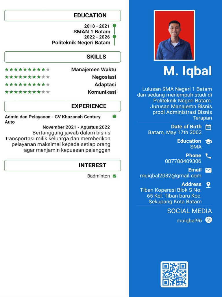 YEN M. Iqbal CV Beasiswa | PDF