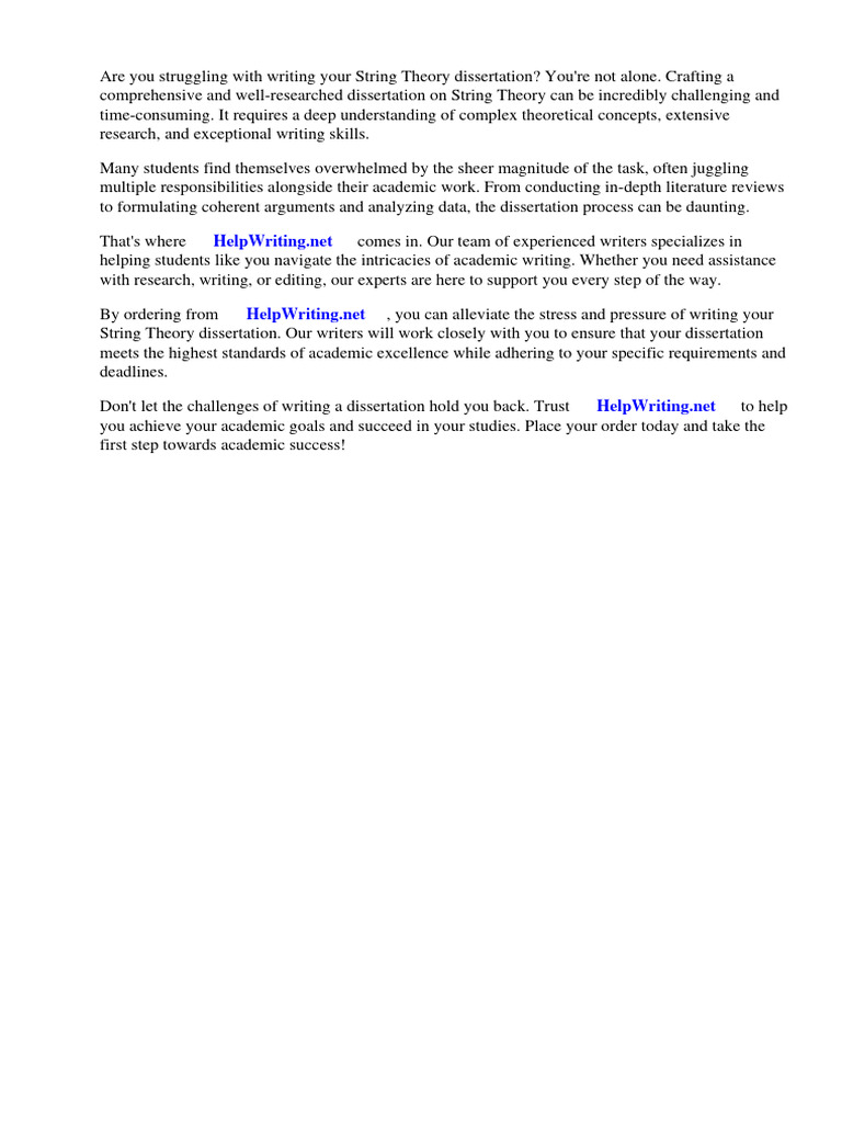String Theory Dissertation Help | PDF | String Theory | Inflation ...