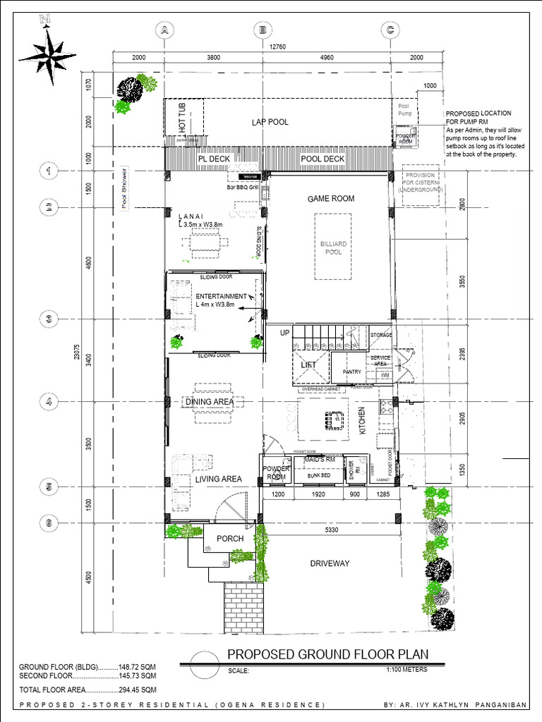 Proposed 2-Storey Residential Plan | PDF | Bedroom | Buildings And ...